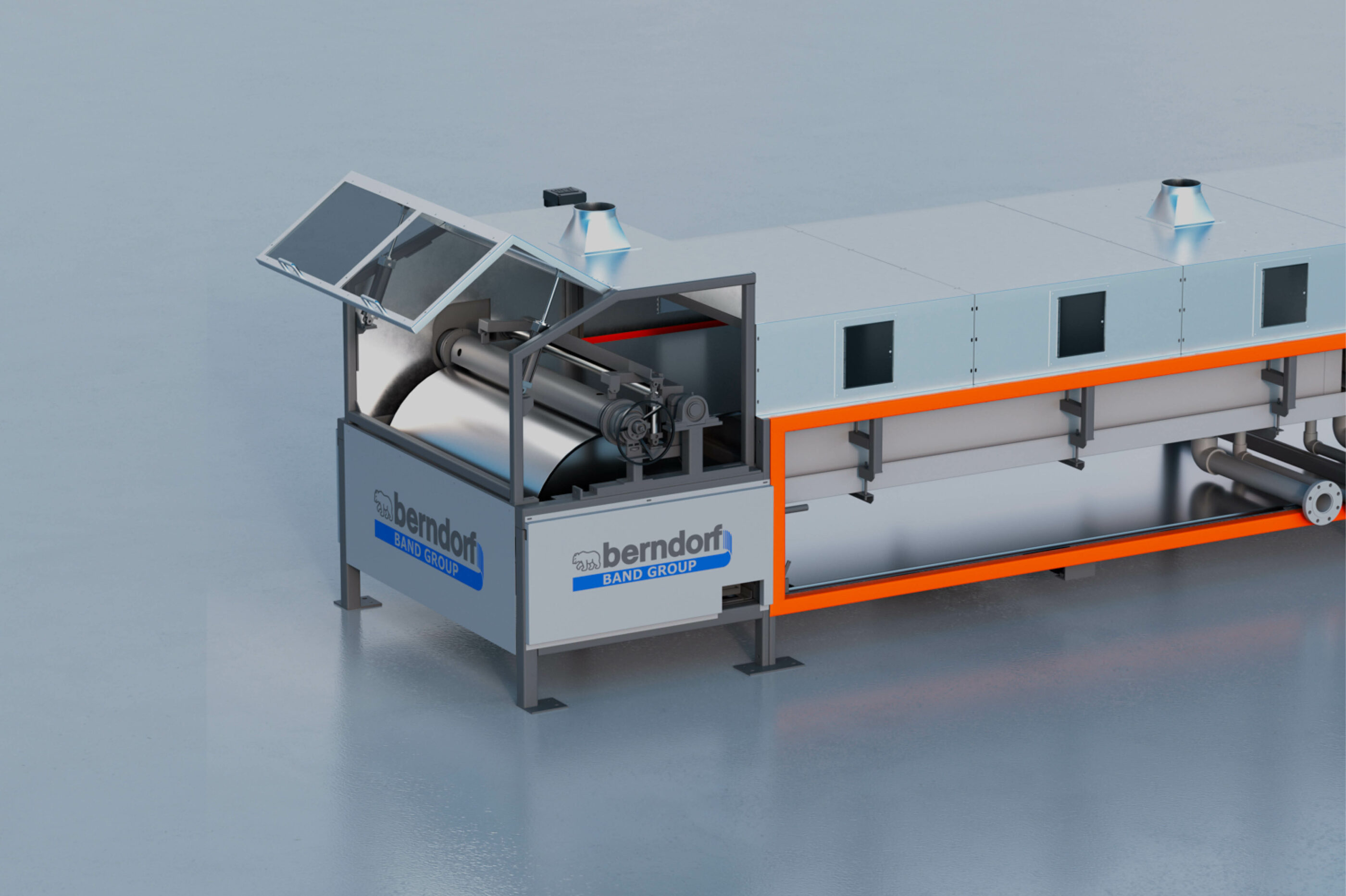 Modular Double Belt Press with heating and cooling modules